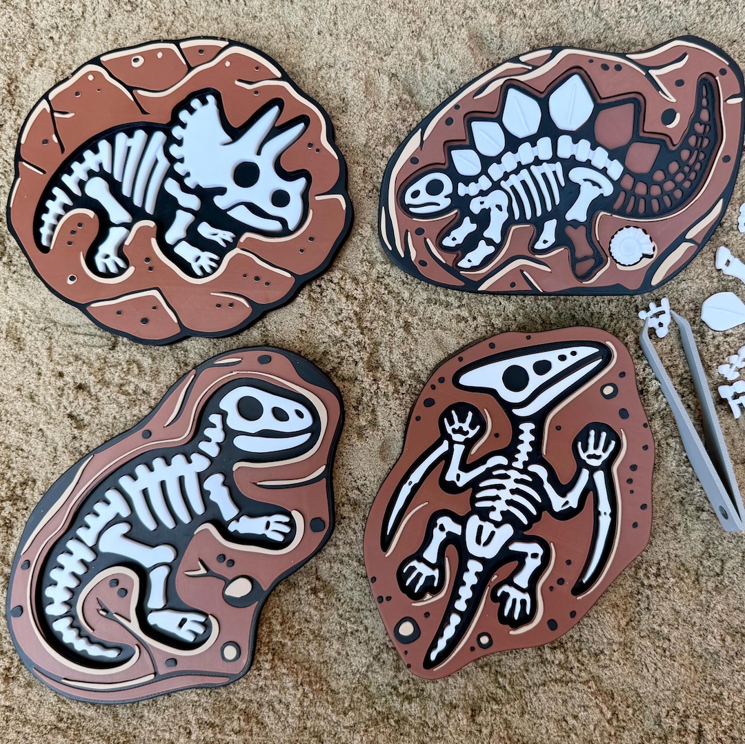 Dinosaur Fossil Puzzle - Montessori Dino Toy - Fine Motor STEM Activity ...