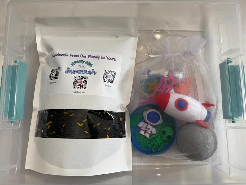Outer Space Sensory Bin - Montessori Galaxy Play Kit | Planets, Rocket ...