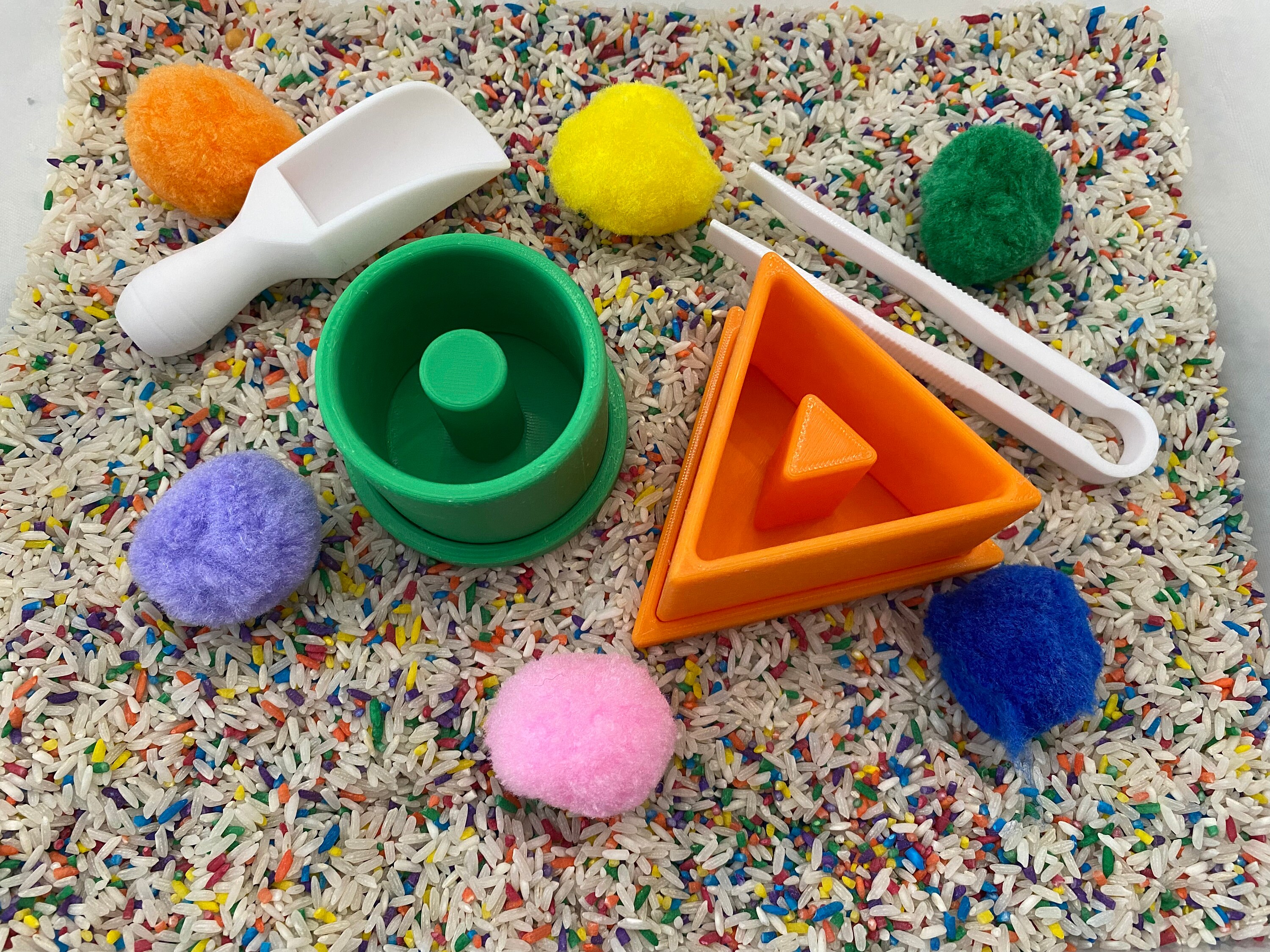 Montessori Shape Puzzle Sensory Bin - Interactive Play Kit for Kids ...
