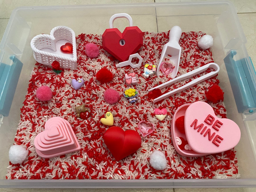 Valentine's Sensory Bin Montessori Play Kit for Kids | Preschool Toy ...
