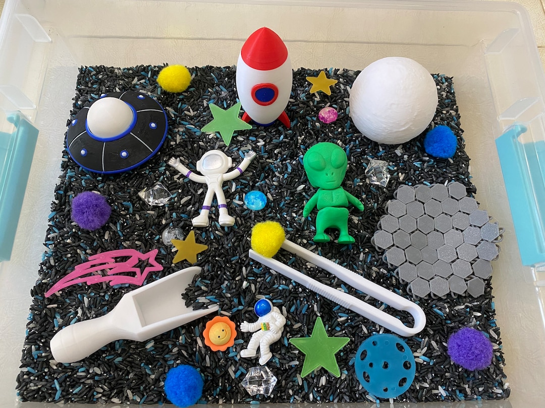 Montessori Space Adventure Sensory Bin - Interactive Play Kit for Kids ...