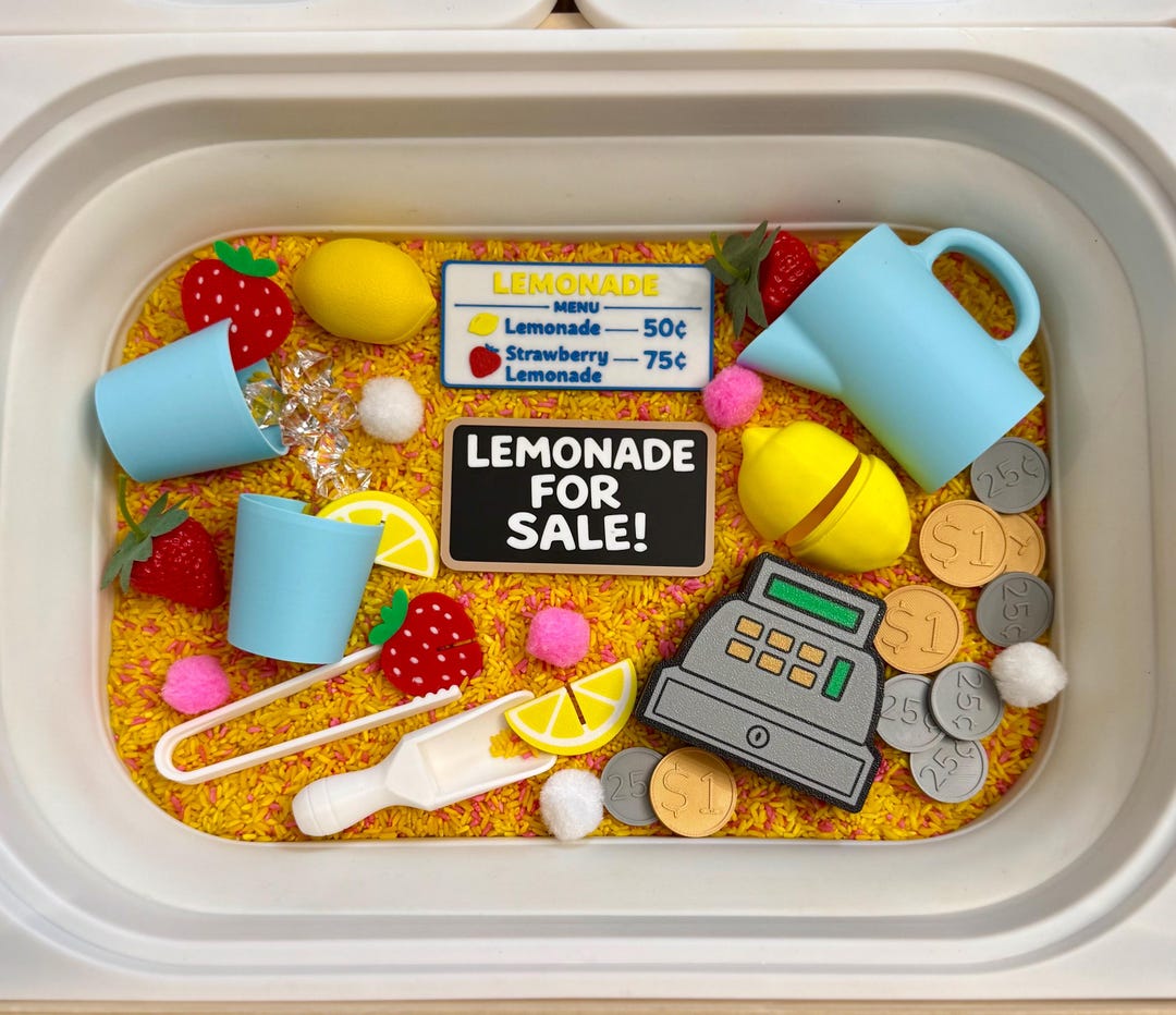 Lemonade Stand Sensory Bin - Montessori Pretend Play Food Activity Kit ...