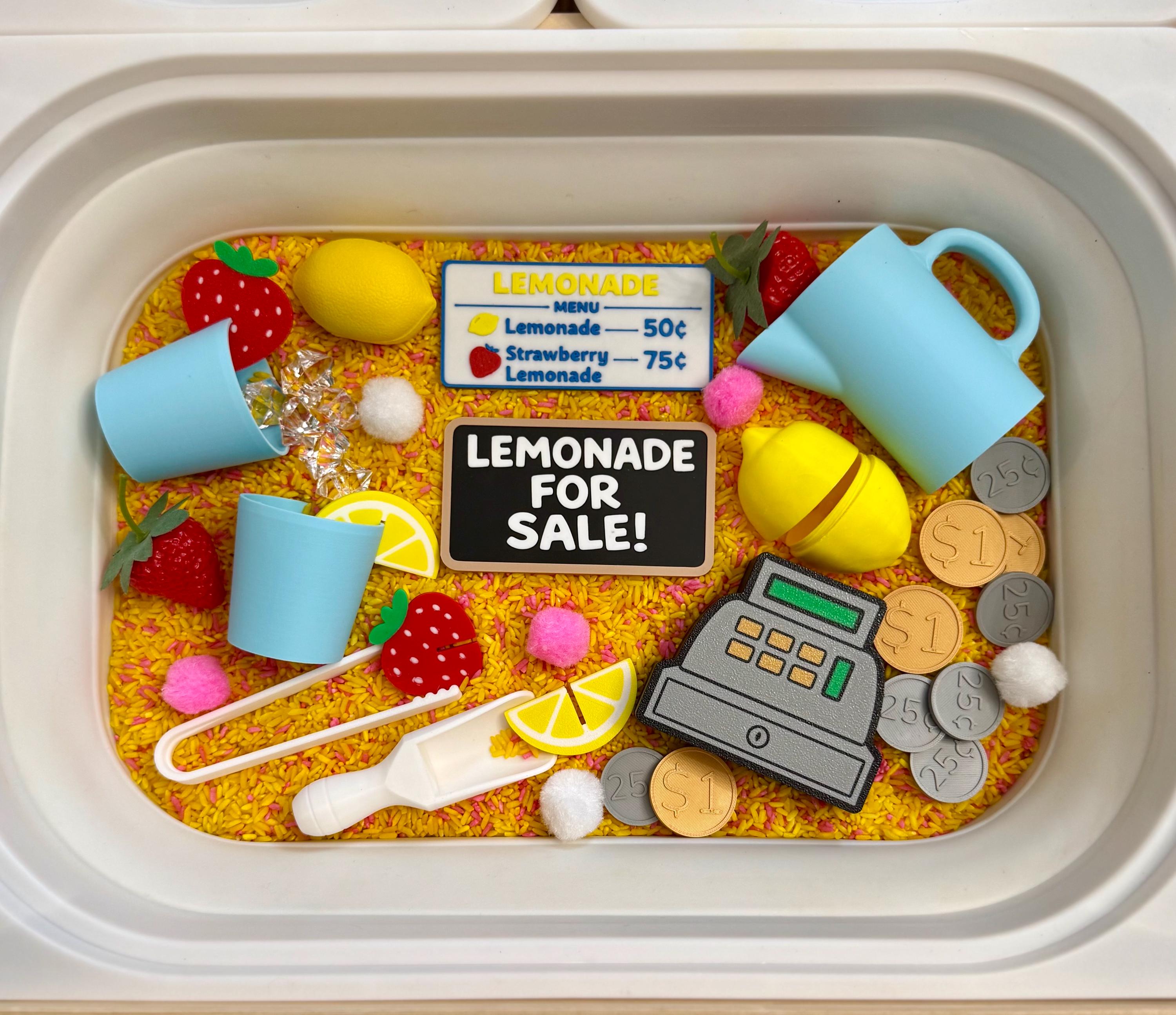 Lemonade Stand Sensory Bin - Montessori Pretend Play Food Activity Kit ...