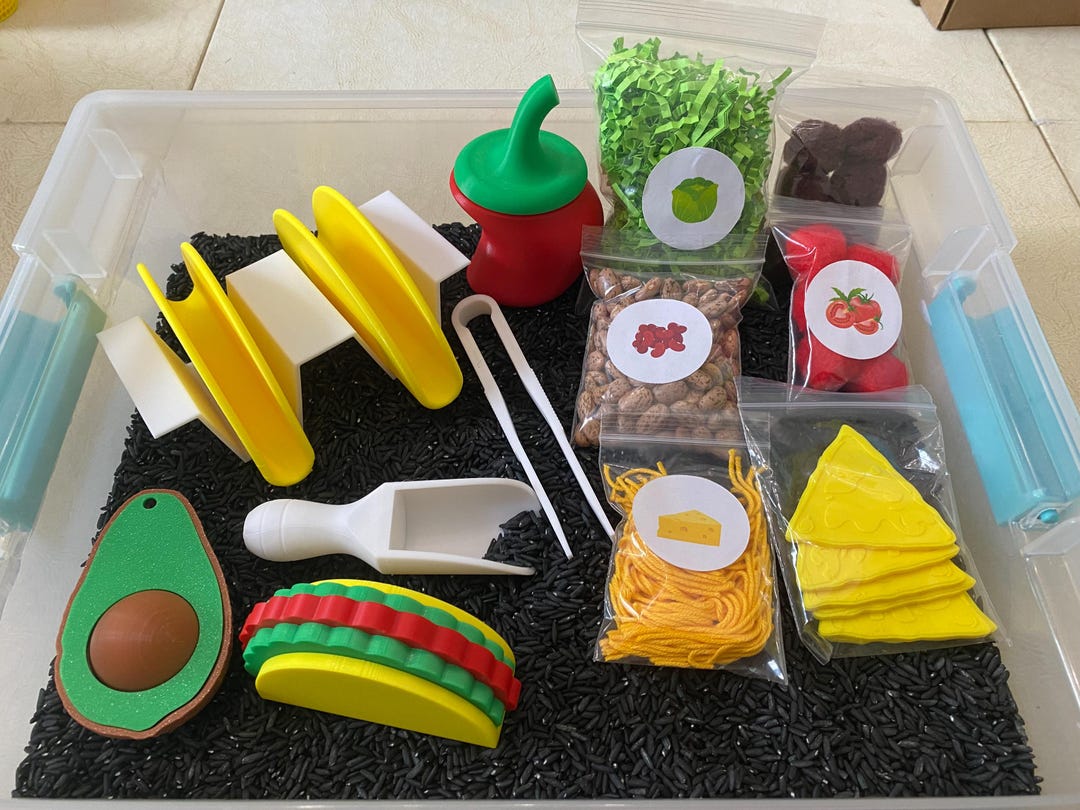 Montessori Build Your Own Taco Sensory Bin - Interactive Play Kit for ...