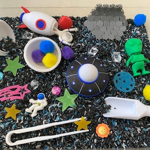 Montessori Space Adventure Sensory Bin - Interactive Play Kit for Kids ...