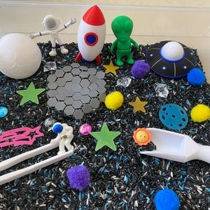 Montessori Space Adventure Sensory Bin - Interactive Play Kit for Kids ...