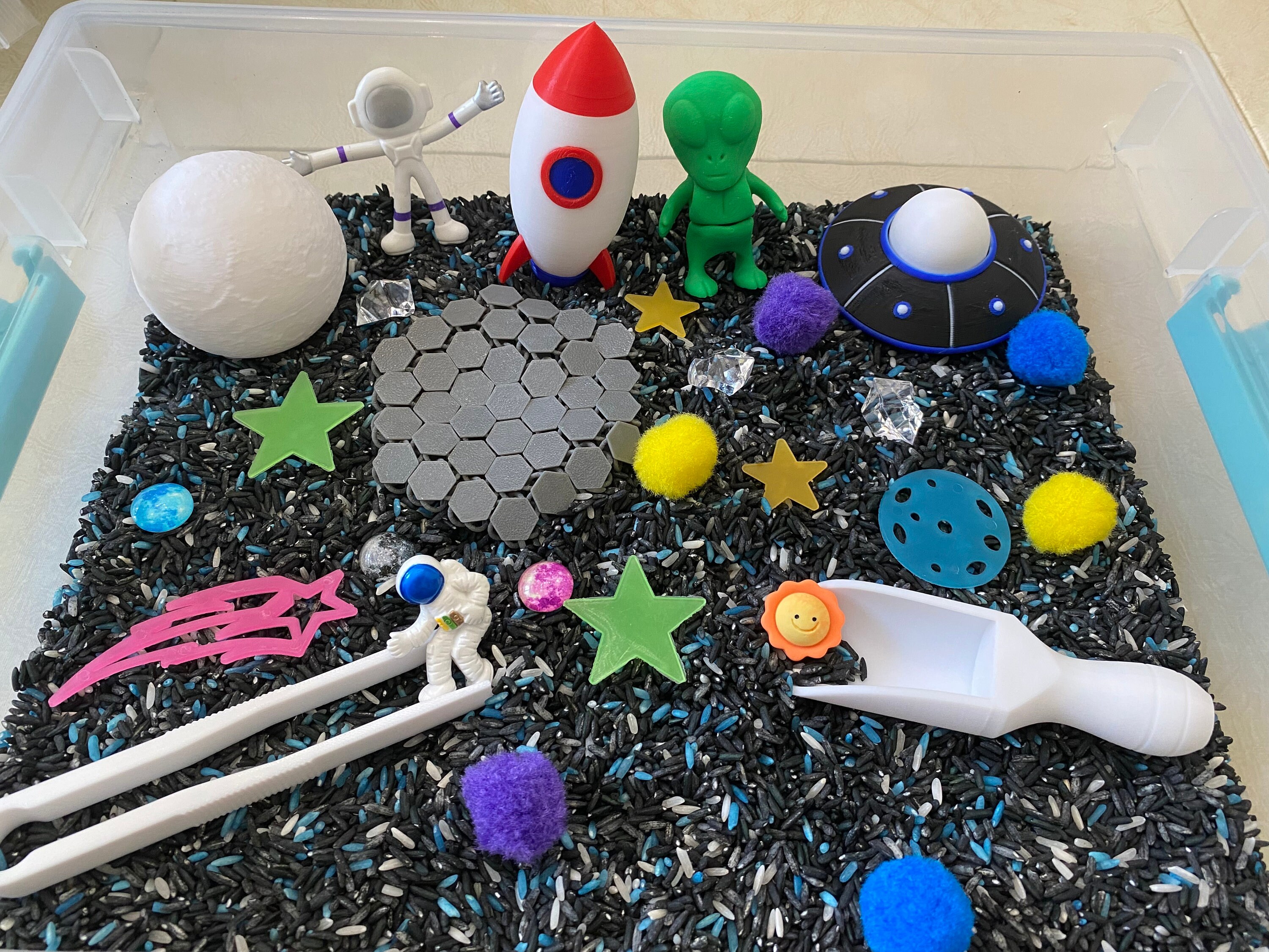 Montessori Space Adventure Sensory Bin Interactive Play Kit for Kids - Etsy