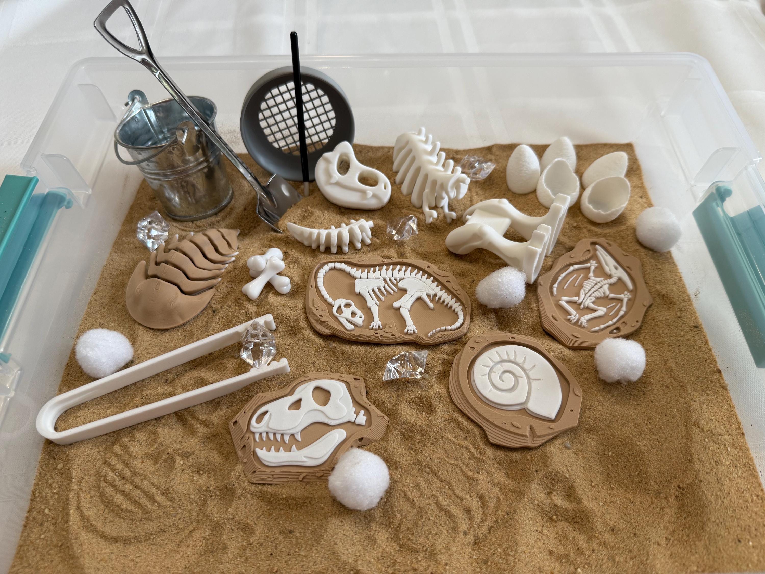 Dinosaur Fossil Dig Sensory Bin - Montessori Excavation Activity Kit ...