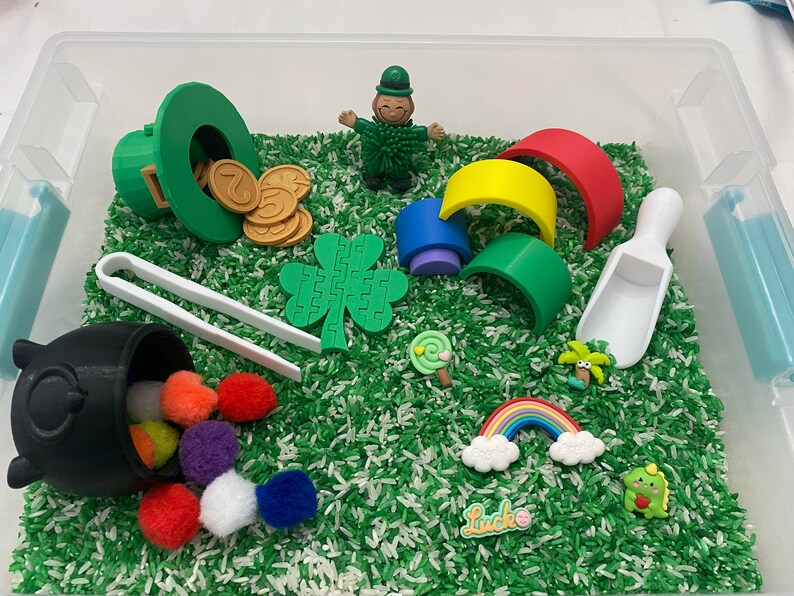 Montessori St Patrick's Day Sensory Bin - Interactive Play Kit for Kids ...