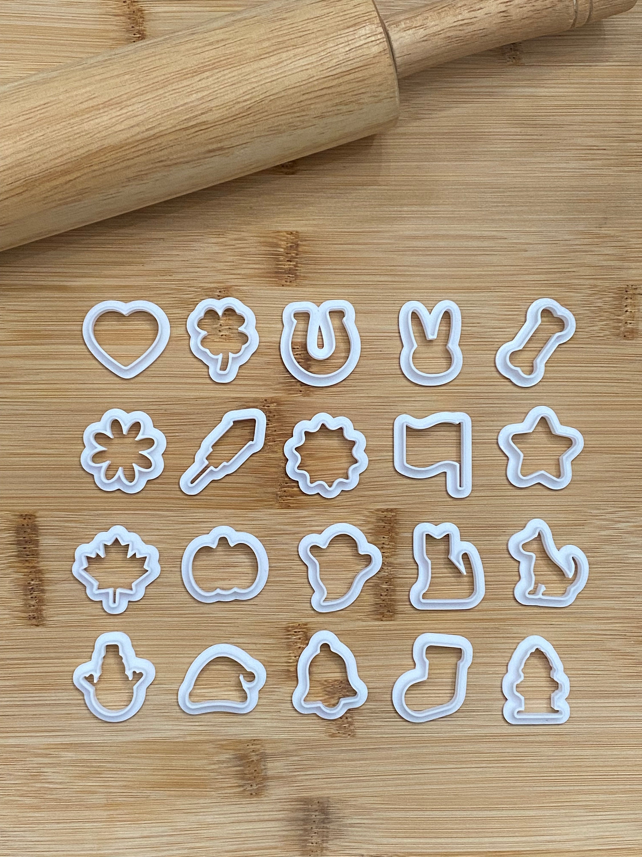 20-piece Miniature Cookie Cutters, Holiday Assortment: Festive Baking ...