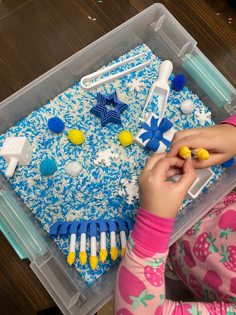 Hanukkah Sensory Bin Montessori Play Kit for Kids - Etsy