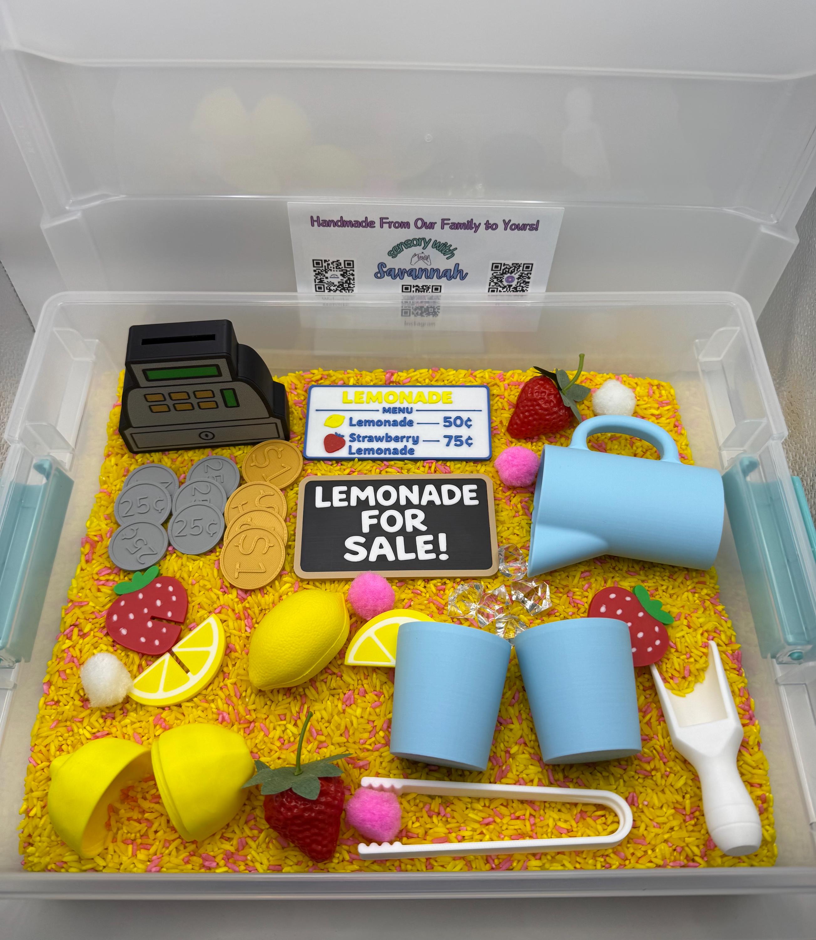 Lemonade Stand Sensory Bin - Montessori Pretend Play Food Activity Kit ...