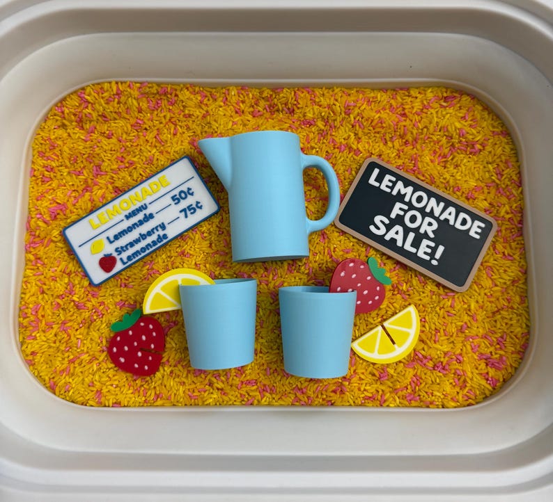 Lemonade Stand Sensory Bin - Montessori Pretend Play Food Activity Kit ...
