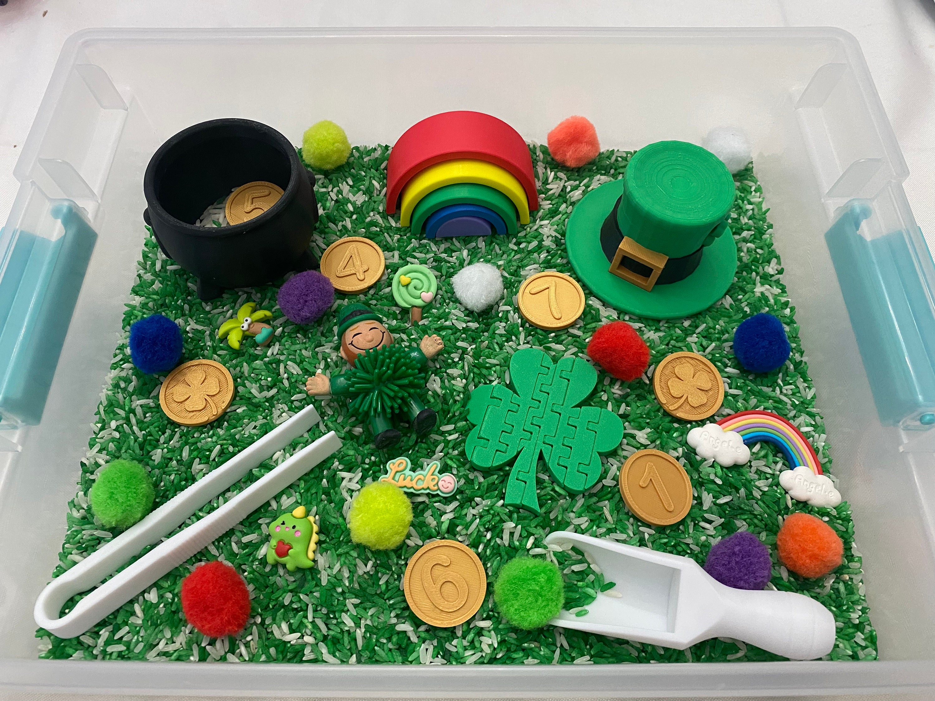 Montessori St Patrick's Day Sensory Bin Interactive Play Kit for Kids ...