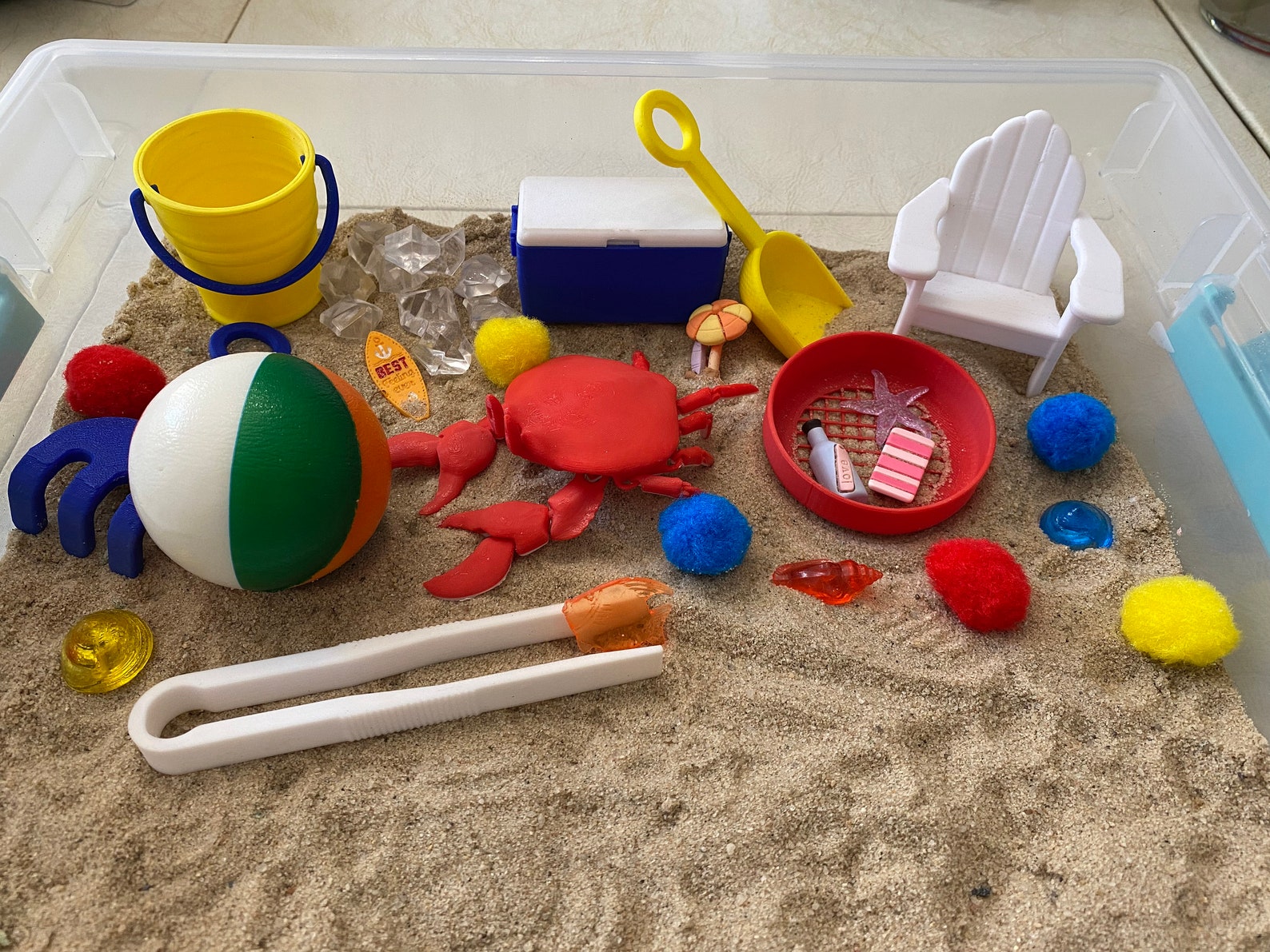 Montessori Beach Day Sensory Bin Interactive Play Kit for Kids - Etsy