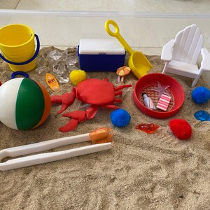 Montessori Beach Day Sensory Bin - Interactive Play Kit for Kids ...