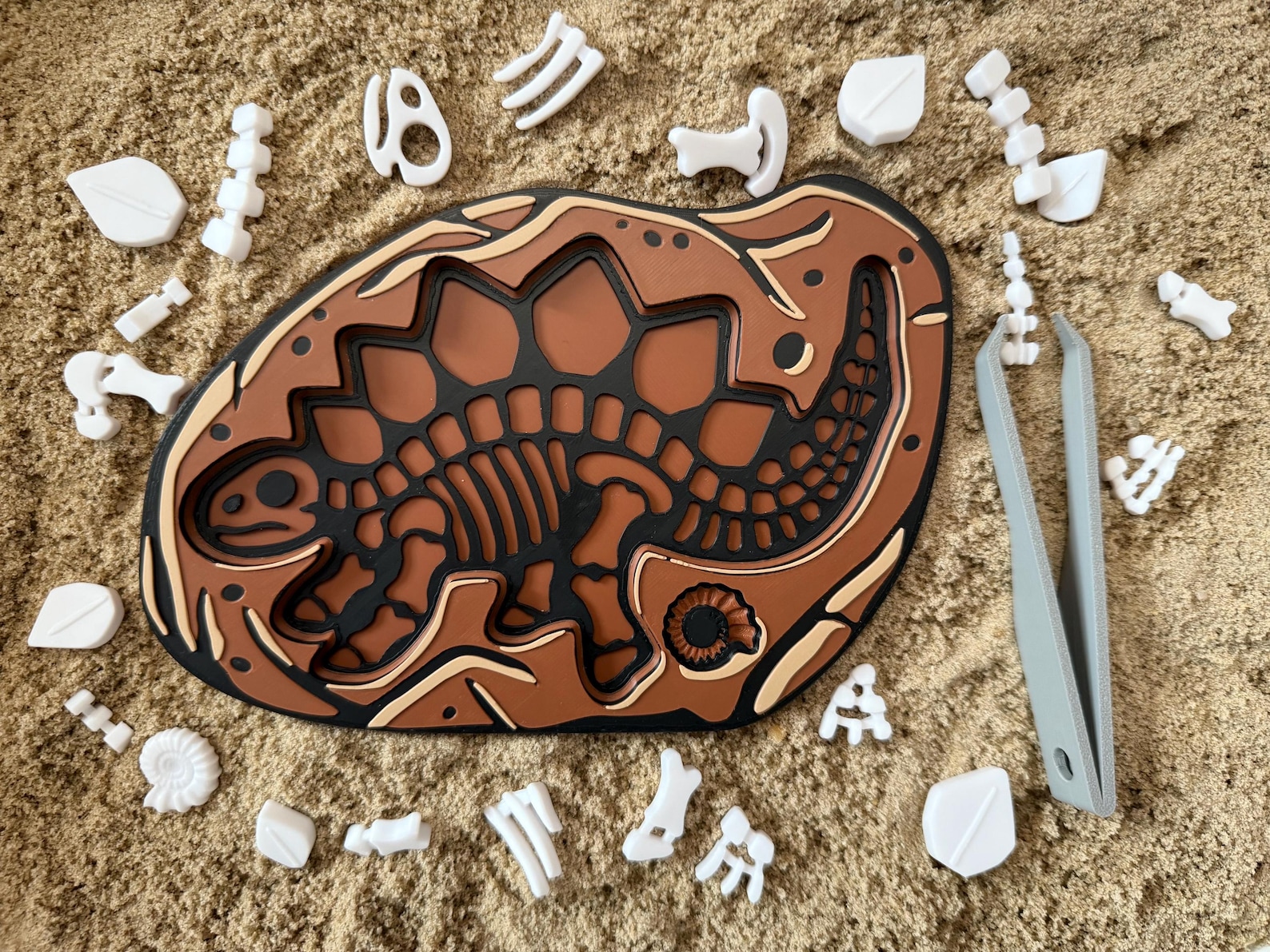 Dinosaur Fossil Puzzle - Montessori Dino Toy - Fine Motor STEM Activity ...