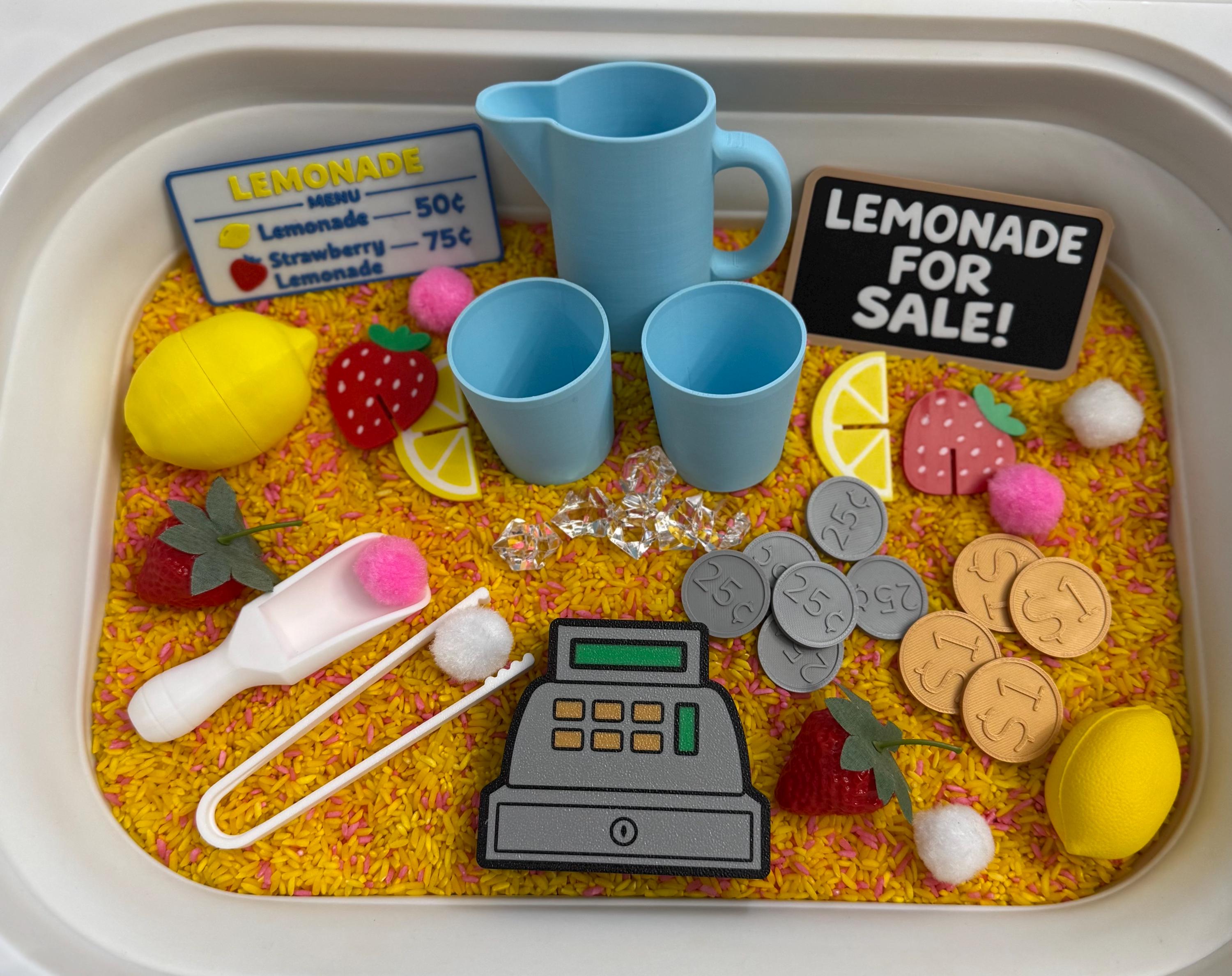 Lemonade Stand Sensory Bin - Montessori Pretend Play Food Activity Kit ...