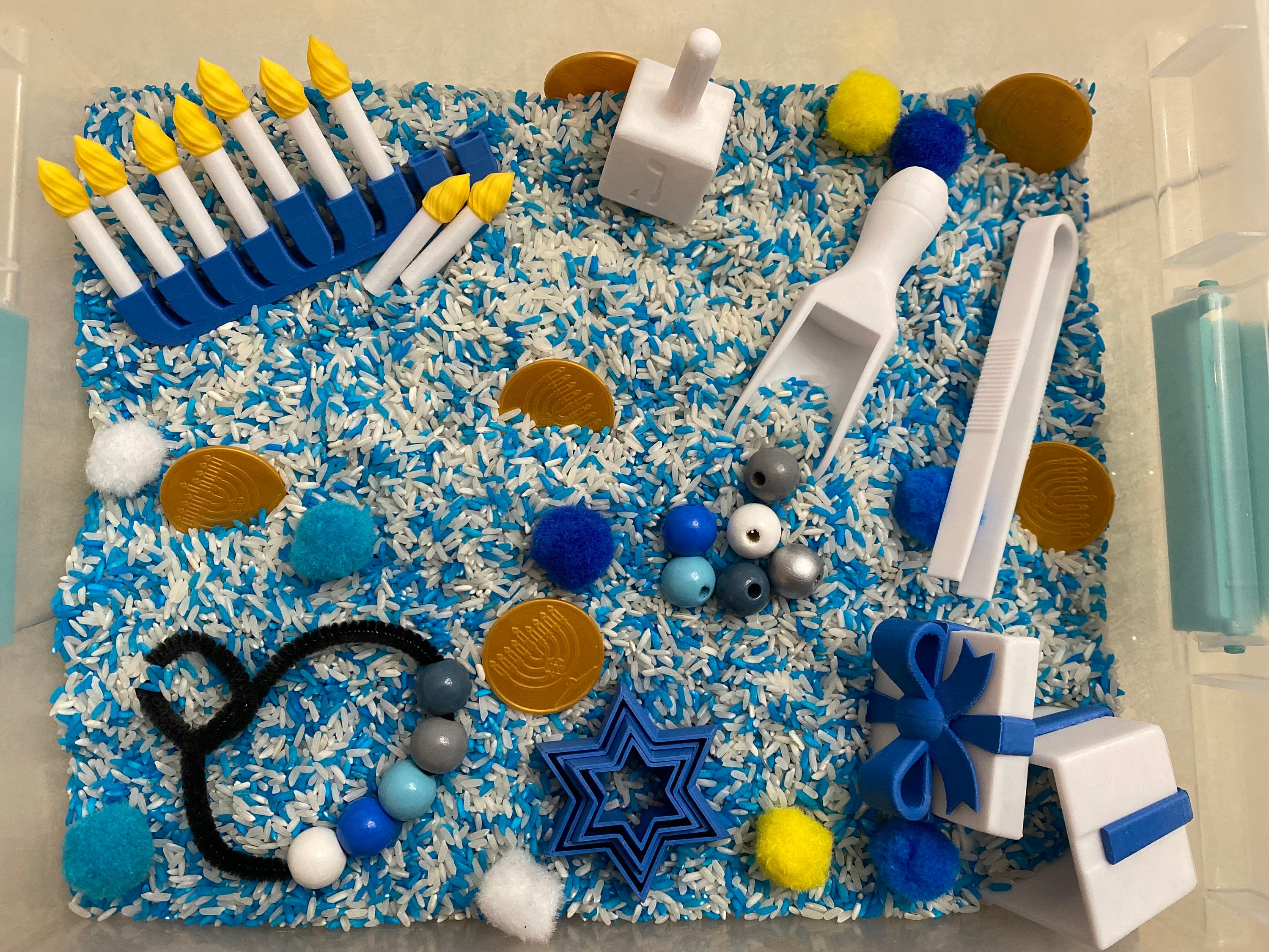 Hanukkah Sensory Bin Montessori Play Kit for Kids - Etsy
