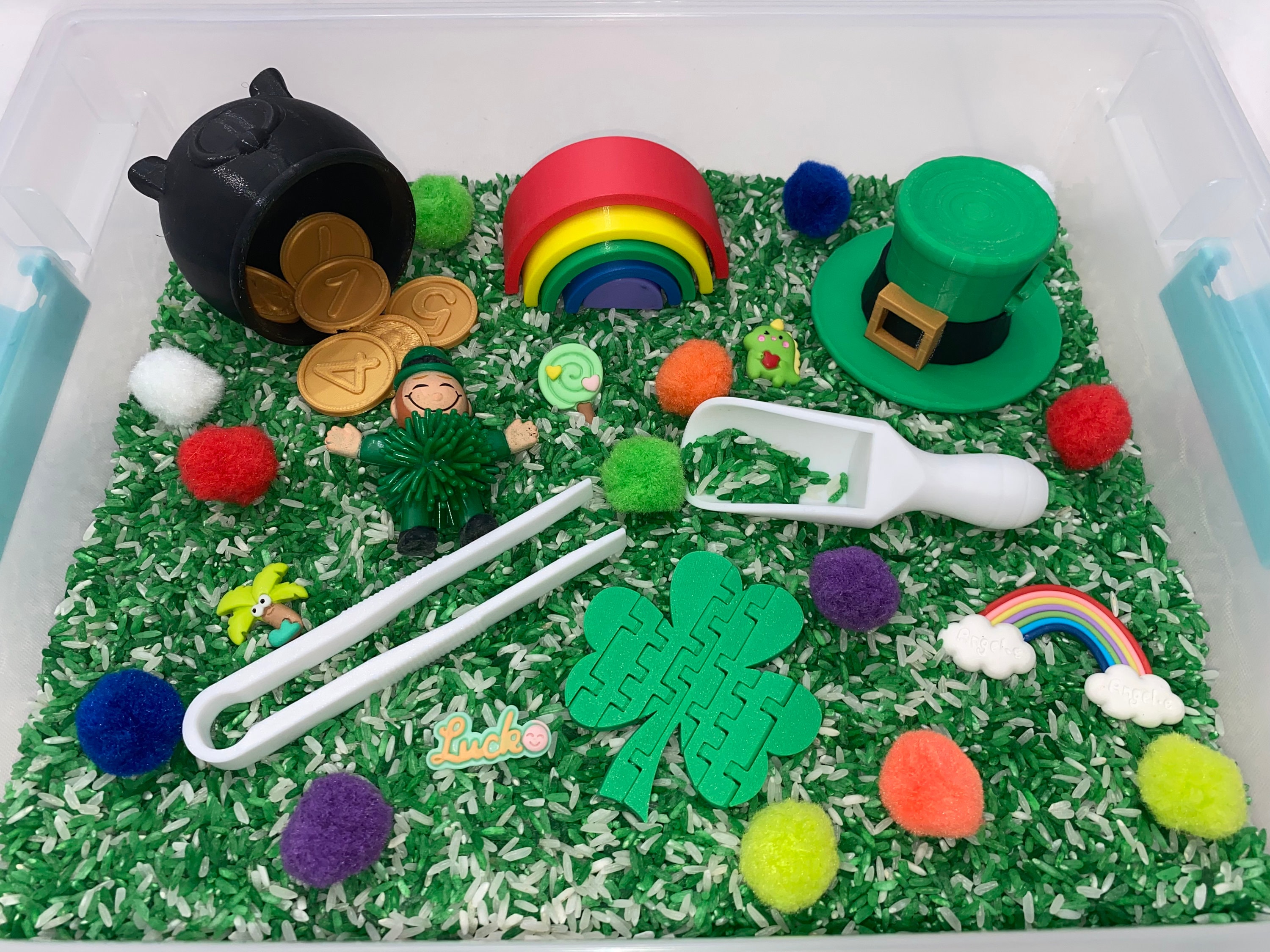 Montessori St Patrick's Day Sensory Bin Interactive Play Kit for Kids ...