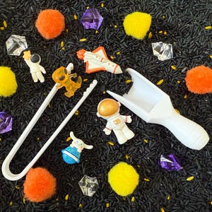 Outer Space Sensory Bin - Montessori Galaxy Play Kit | Planets, Rocket ...