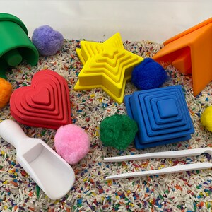 Montessori Shape Puzzle Sensory Bin - Interactive Play Kit for Kids ...