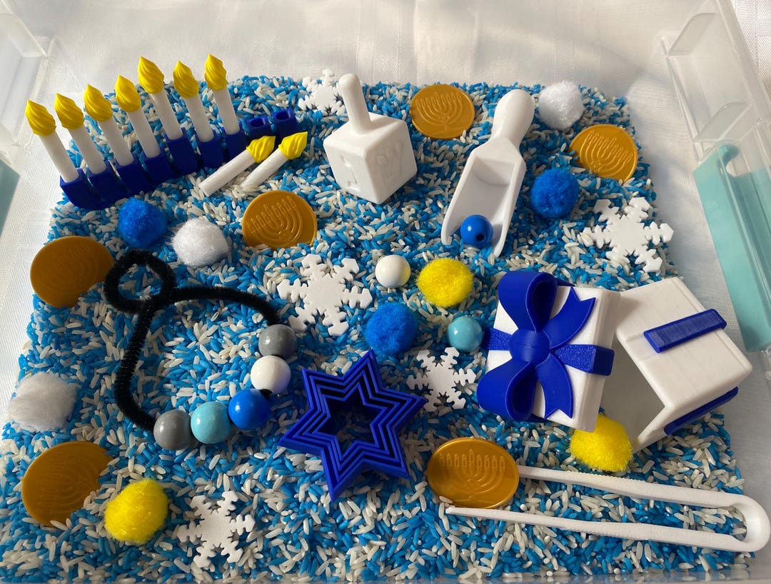 Hanukkah Sensory Bin - Montessori Play Kit for Kids | Pretend Play ...