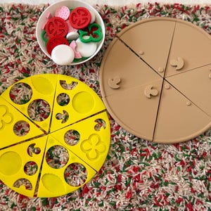 Pizza Puzzle Sensory Bin - Montessori Fine Motor Play Kit for Kids ...
