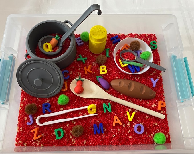 Alphabet Soup Sensory Bin Interactive Play Kit for Kids Educational ...