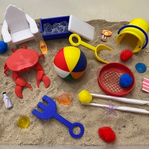 Montessori Beach Day Sensory Bin - Interactive Play Kit for Kids ...