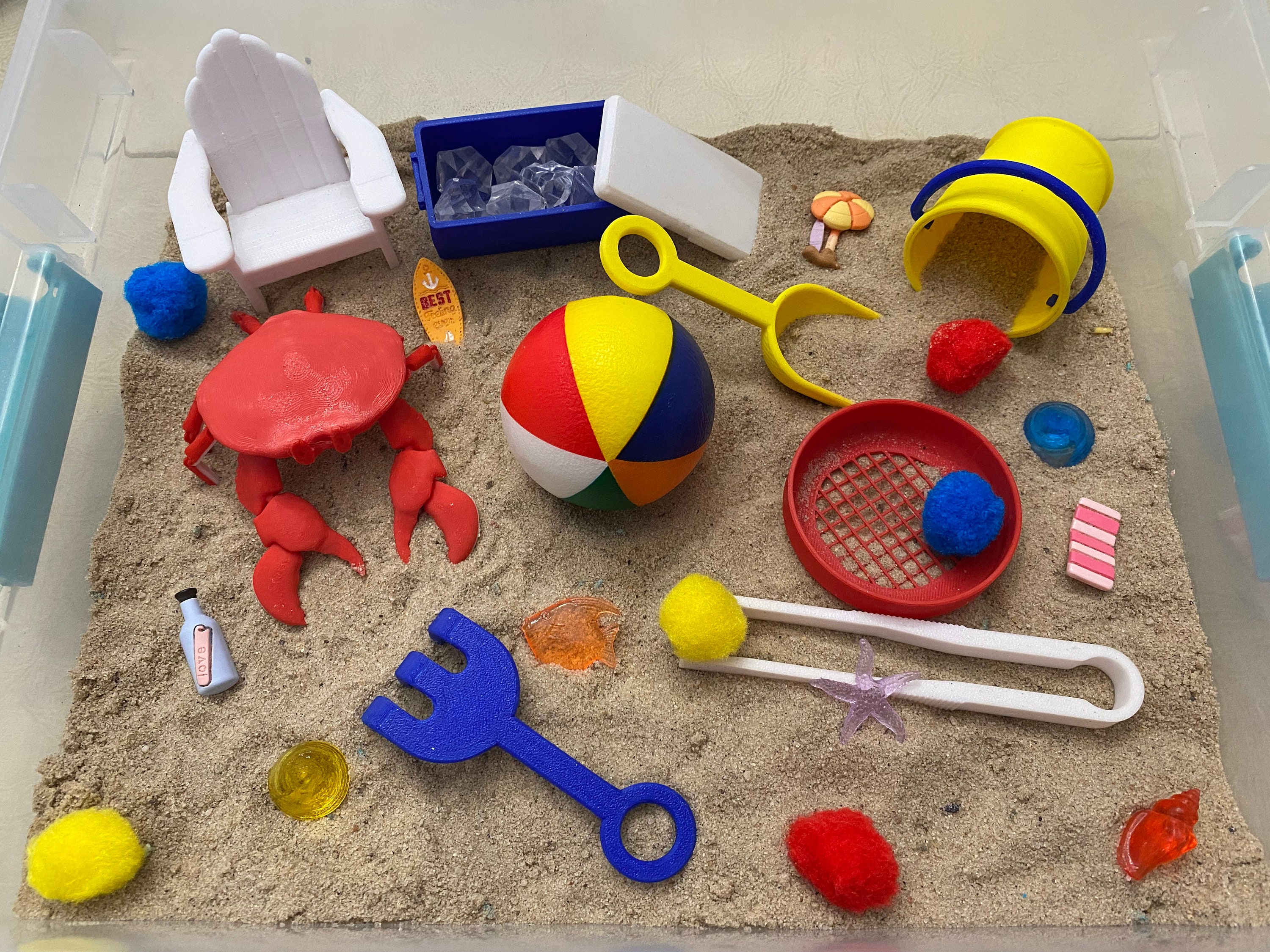 Montessori Beach Day Sensory Bin Interactive Play Kit for Kids - Etsy
