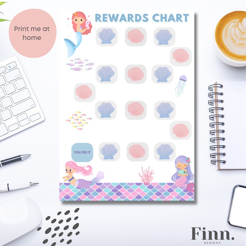 ESL REWARDS CHART for Kids Little Mermaid Potty Training - Etsy