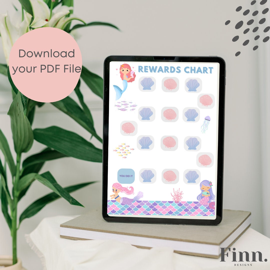 ESL REWARDS CHART for Kids Little Mermaid Potty Training - Etsy