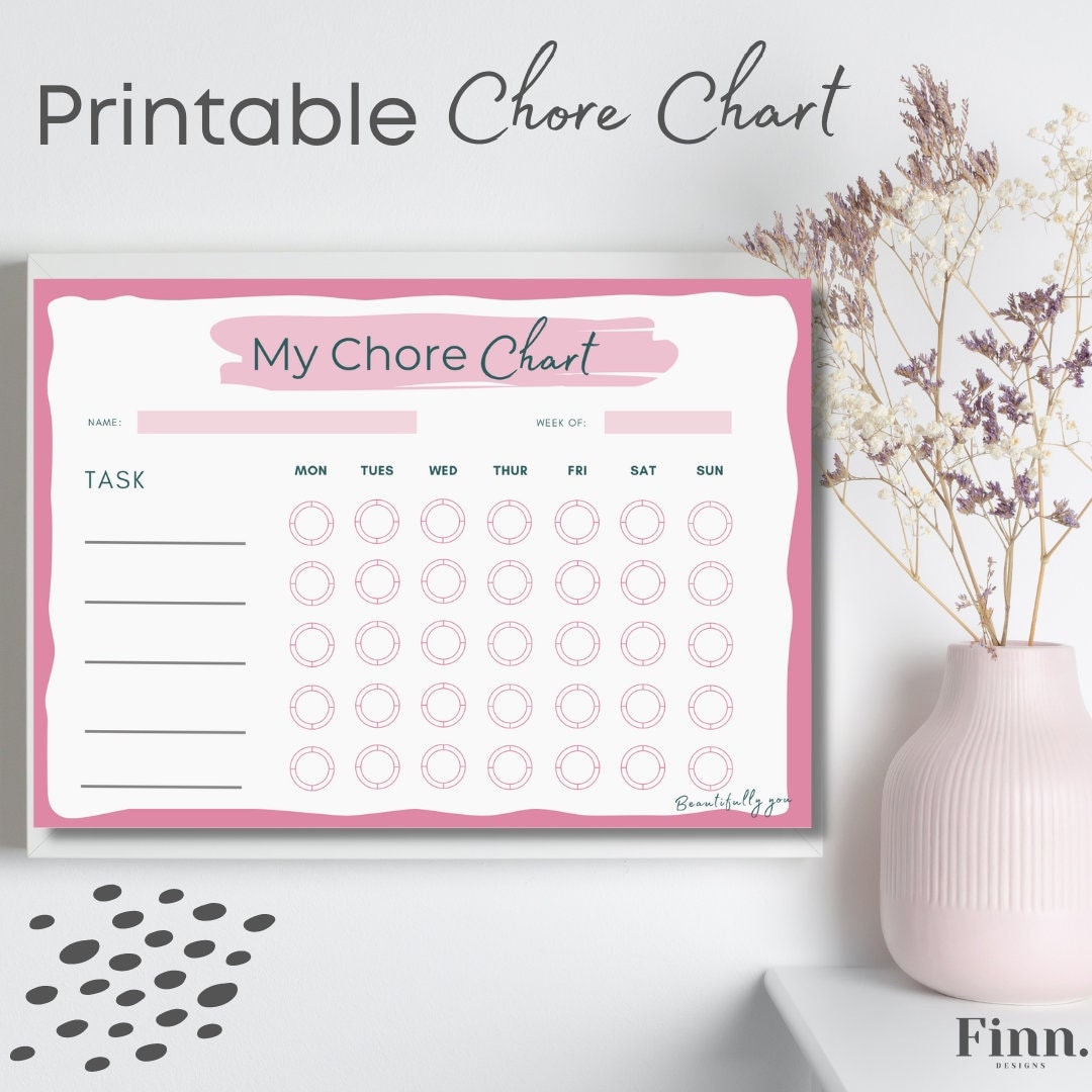 Chore Chart Printable for Kids and Adults I To-do Chart I Tasks List I ...