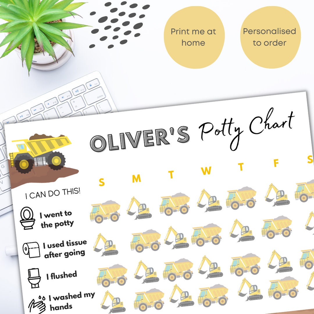 Potty Training Chart for BOYS Personalised Customized - Etsy Australia