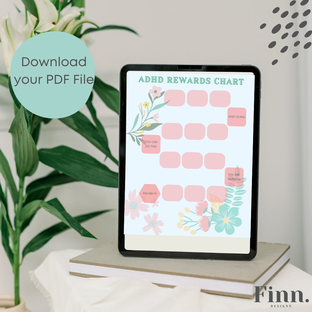 ADHD Rewards Chart, Chore Chart, Planner, Printable, Daily, To-do, Gift ...