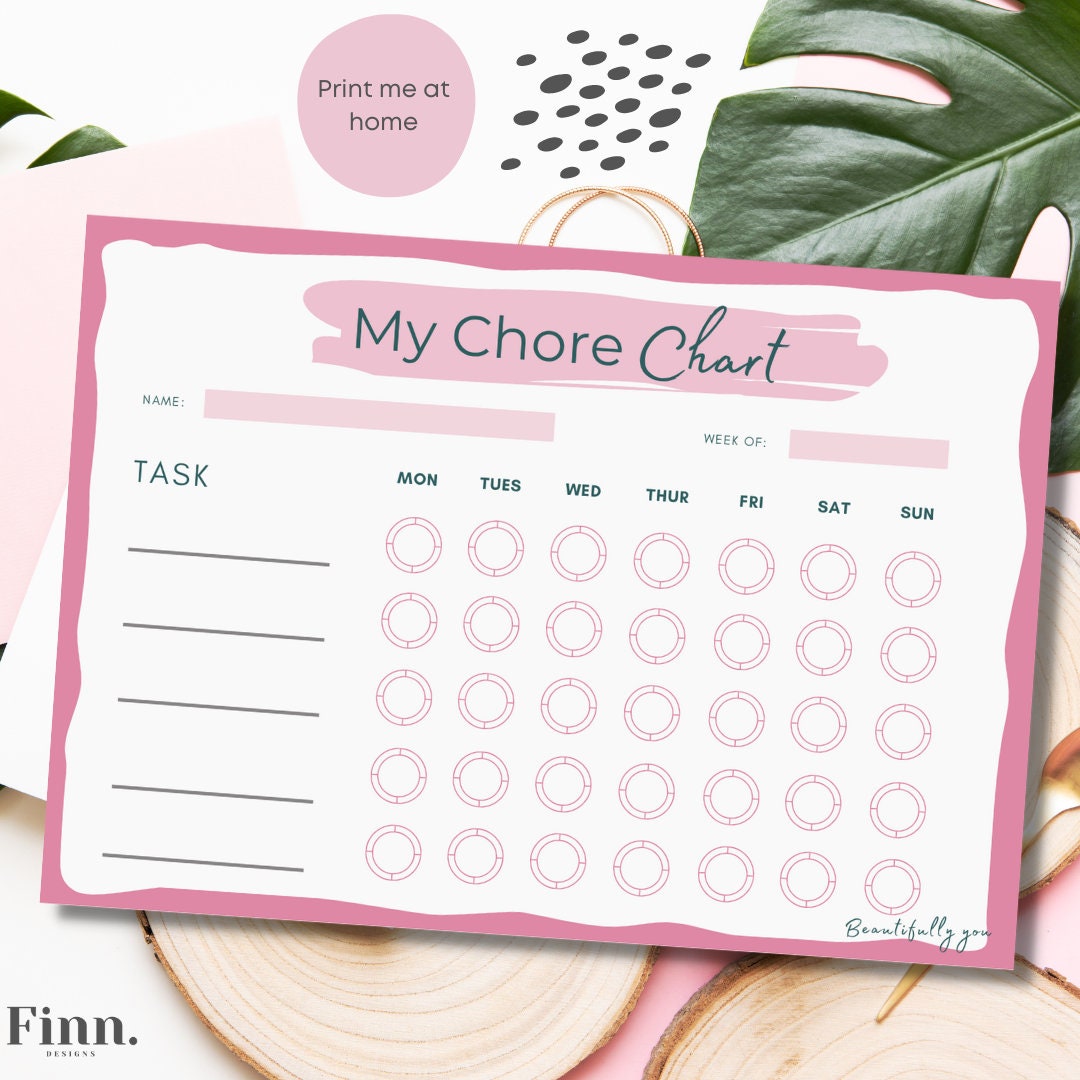 Chore Chart Printable for Kids and Adults I To-do Chart I Tasks List I ...
