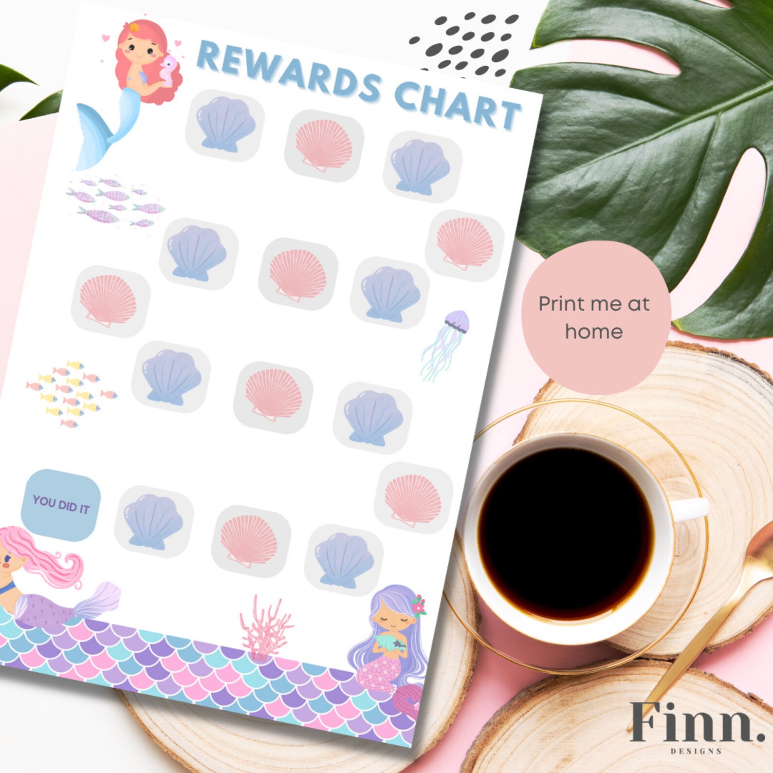 ESL REWARDS CHART for Kids Little Mermaid Potty Training - Etsy