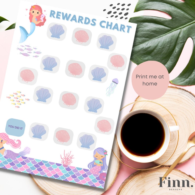 ESL REWARDS CHART for Kids Little Mermaid Potty Training - Etsy