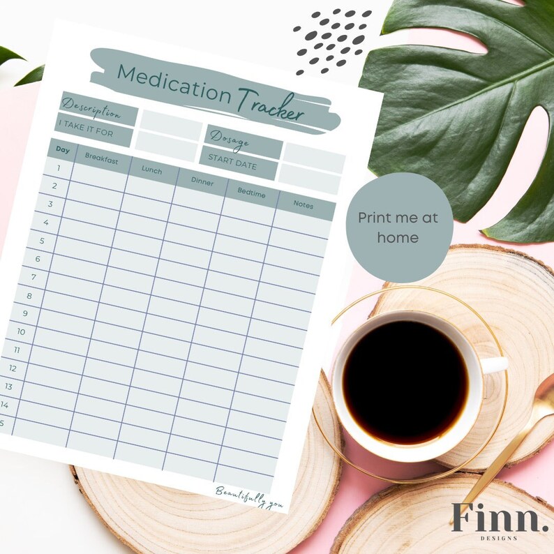 Medication Chart Tracker Printable I Medicine Log for Family, Chronic ...