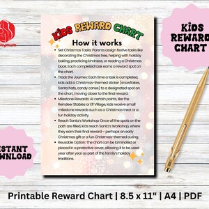 Christmas Kids Reward Charts Printable Kids Daily Activities Chart ...