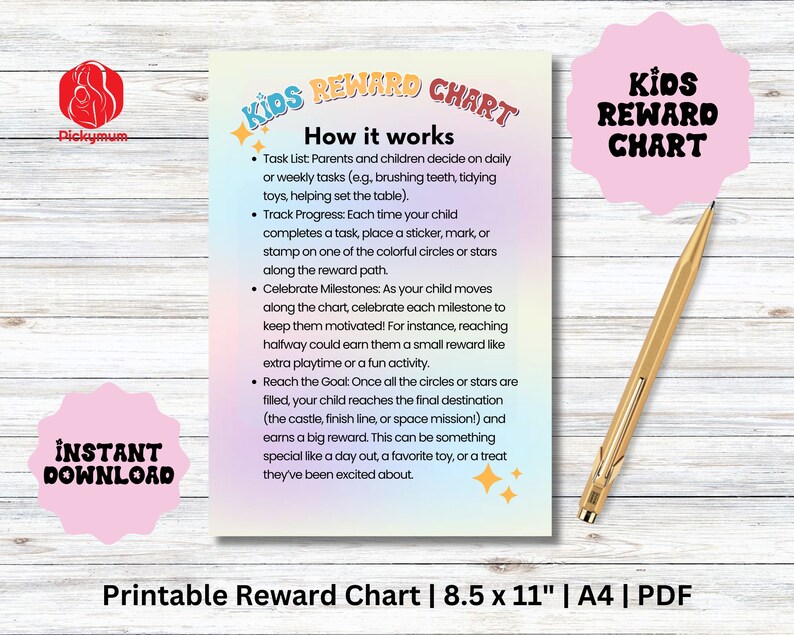 3 Space Kids Reward Charts Printable Kids Reward Chart for Boys ...