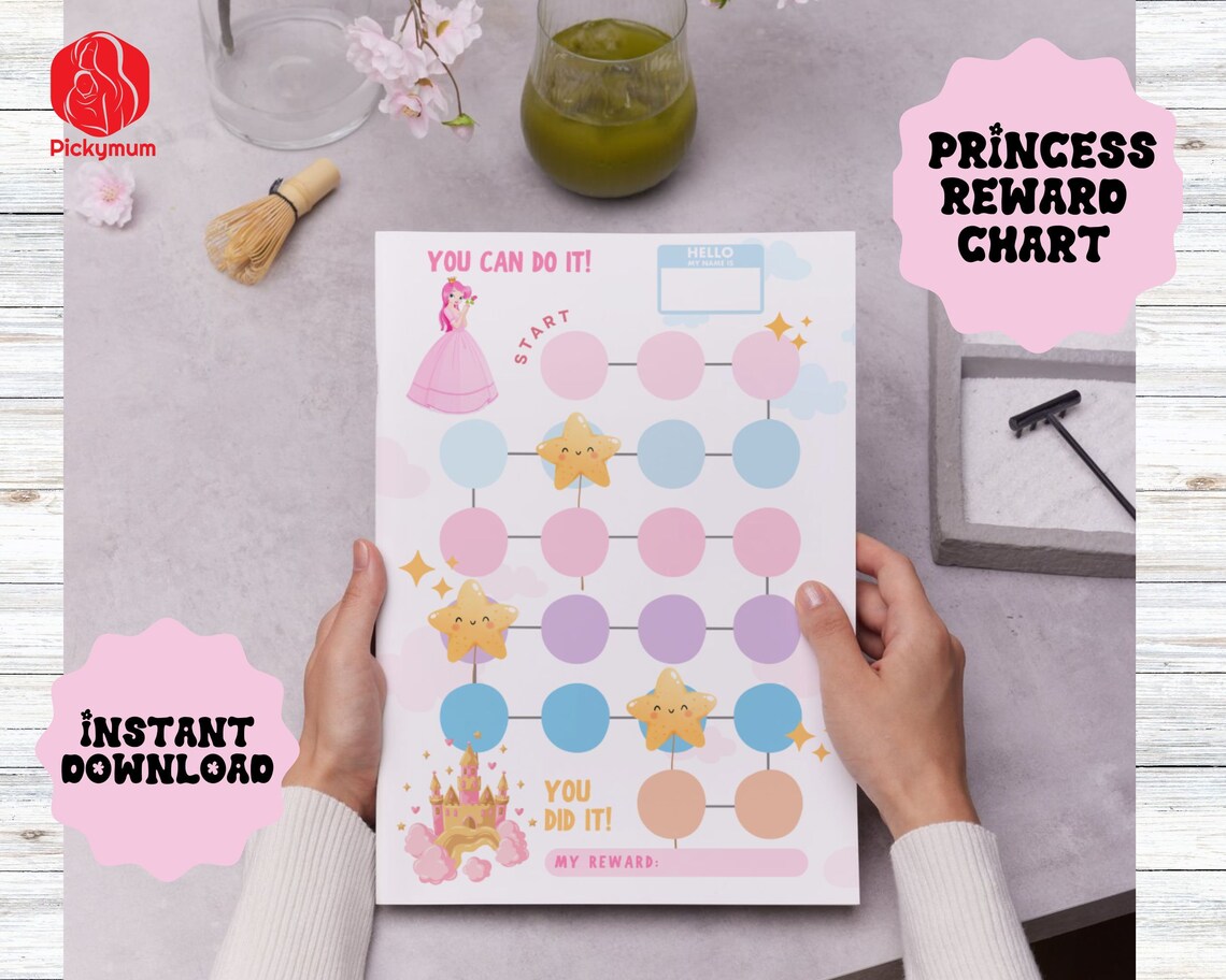 3 Printable Kids Reward Chart Princess Reward Charts for Girls Behavior ...