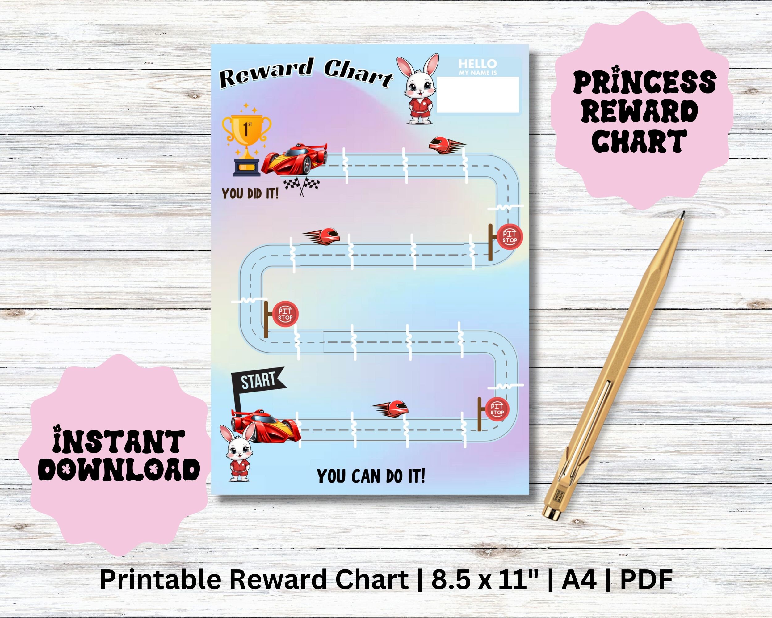 3 Printable Kids Reward Chart Racing Car Reward Charts for Boys ...