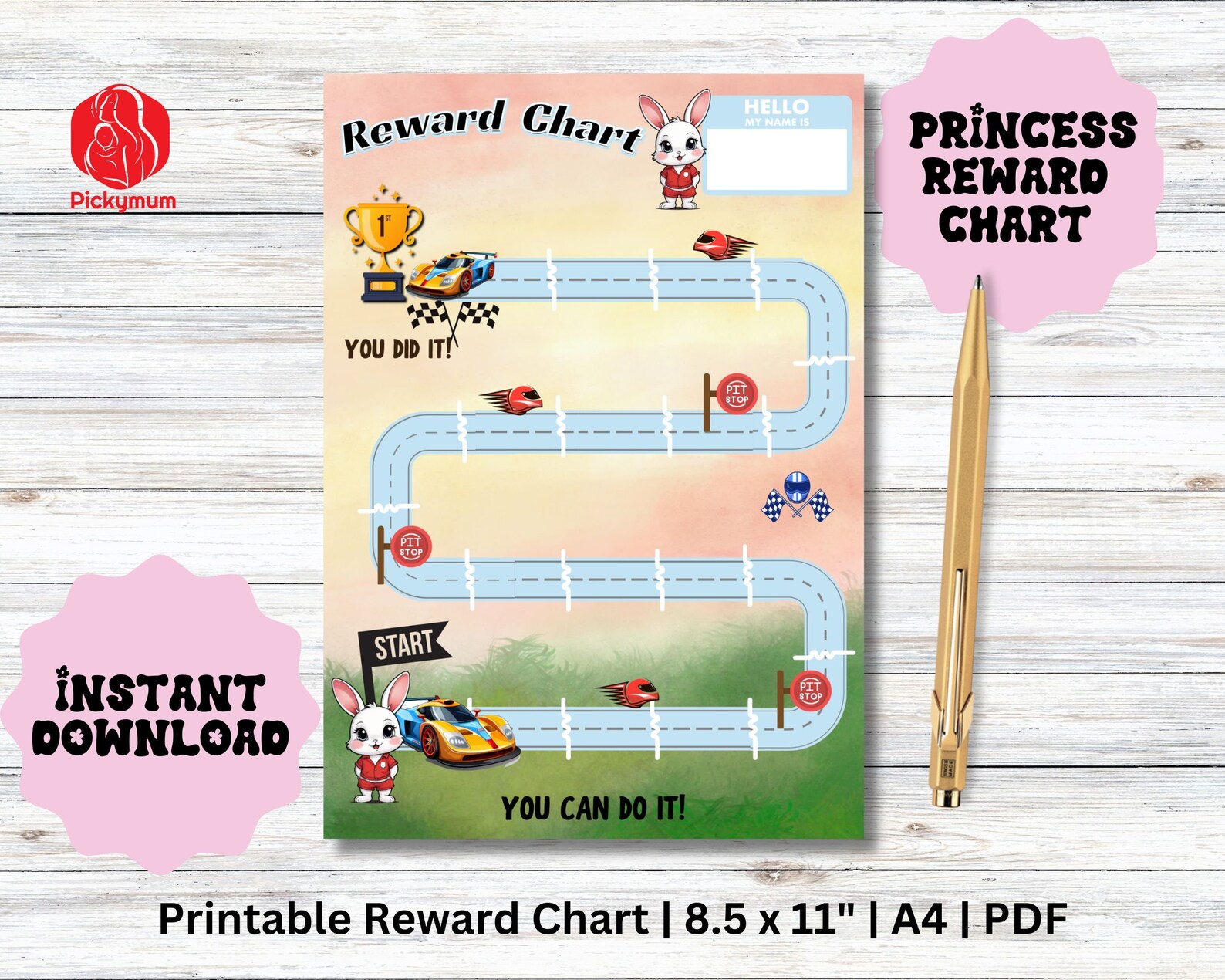 3 Printable Kids Reward Chart Racing Car Reward Charts for Boys ...