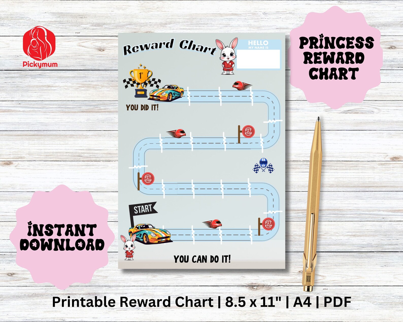 3 Printable Kids Reward Chart Racing Car Reward Charts for Boys ...