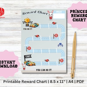 3 Printable Kids Reward Chart Racing Car Reward Charts for Boys ...