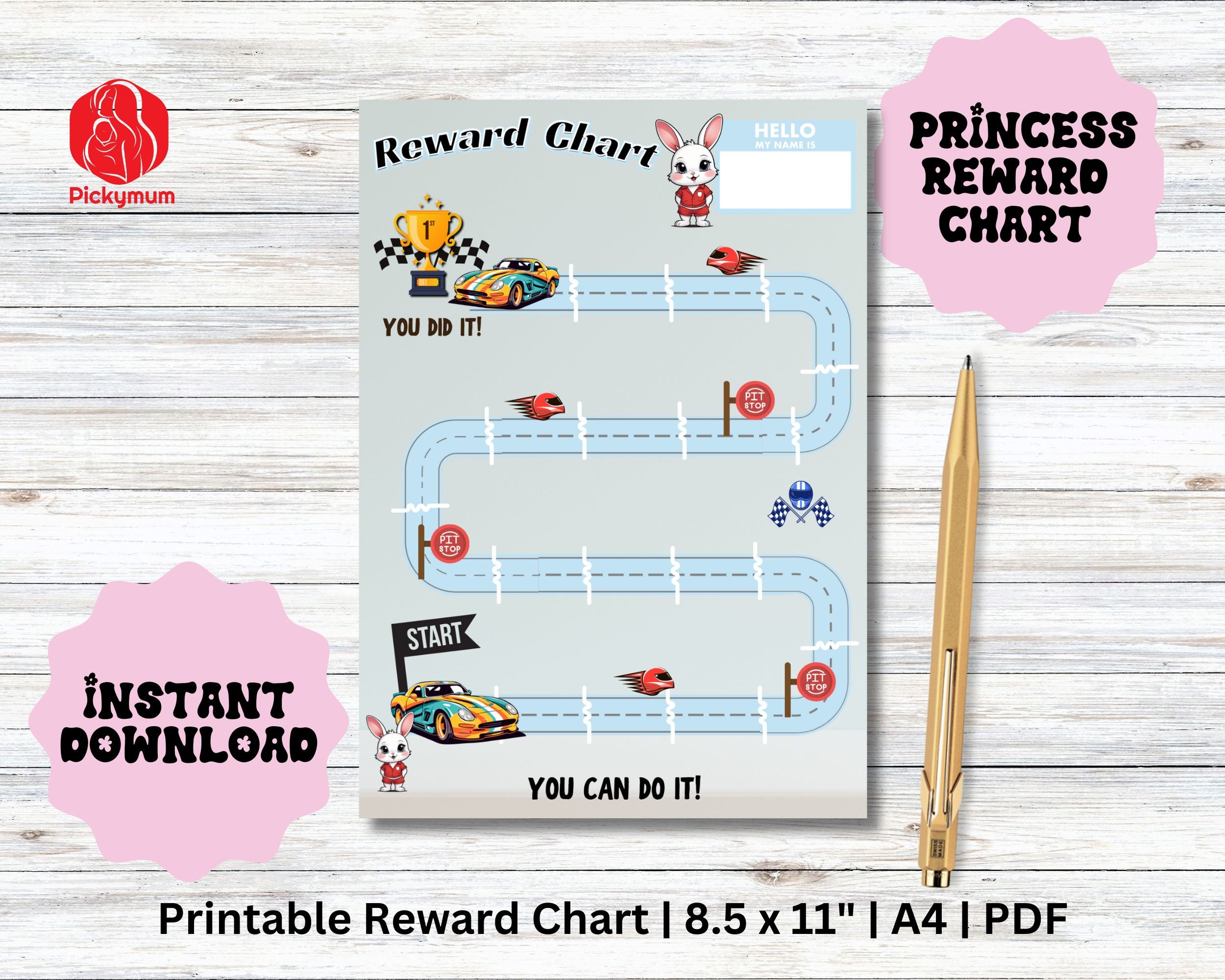 3 Printable Kids Reward Chart Racing Car Reward Charts for Boys ...