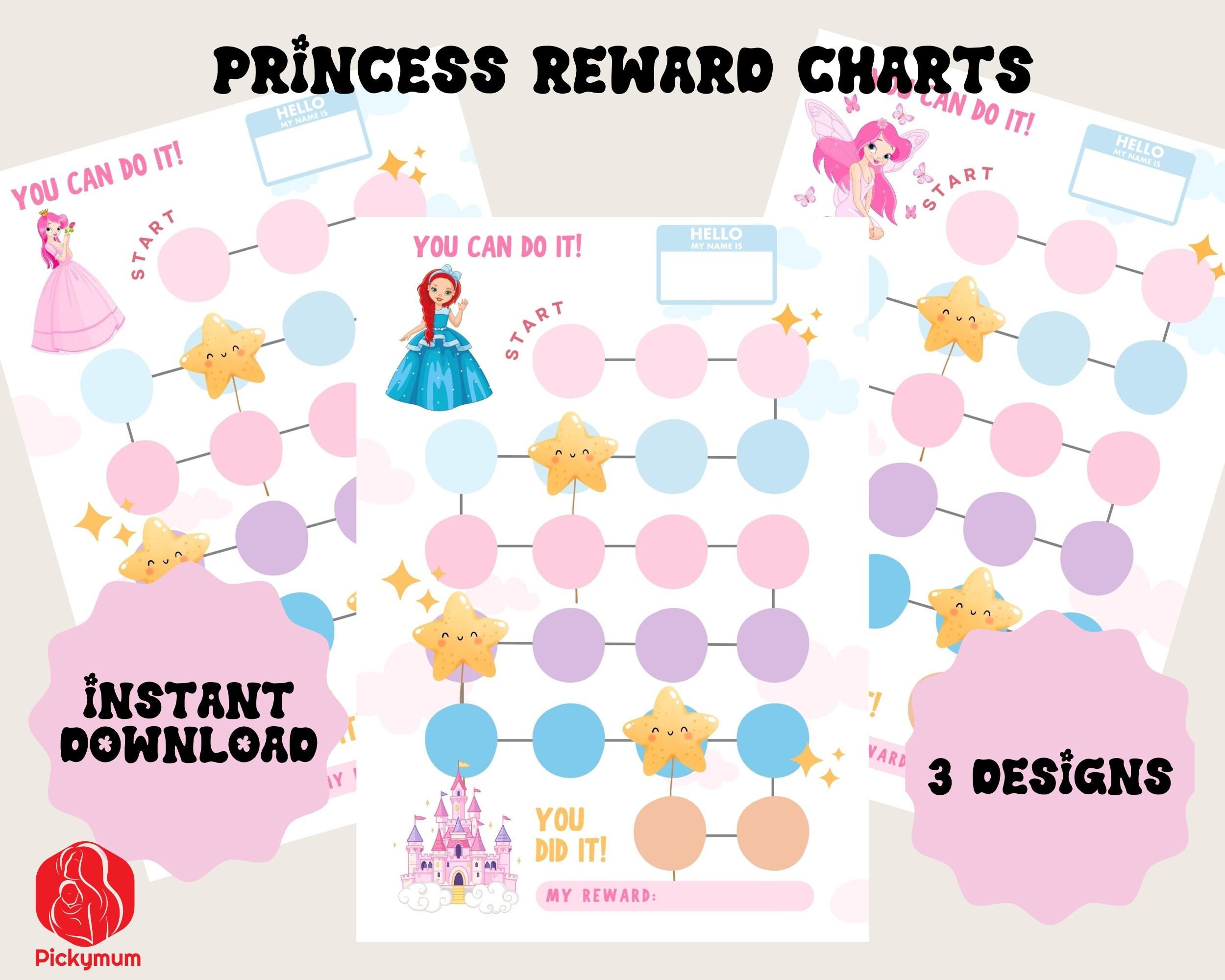 3 Printable Kids Reward Chart Princess Reward Charts for Girls Behavior ...