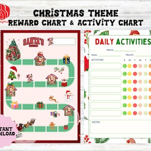 Christmas Kids Reward Charts Printable Kids Daily Activities Chart ...